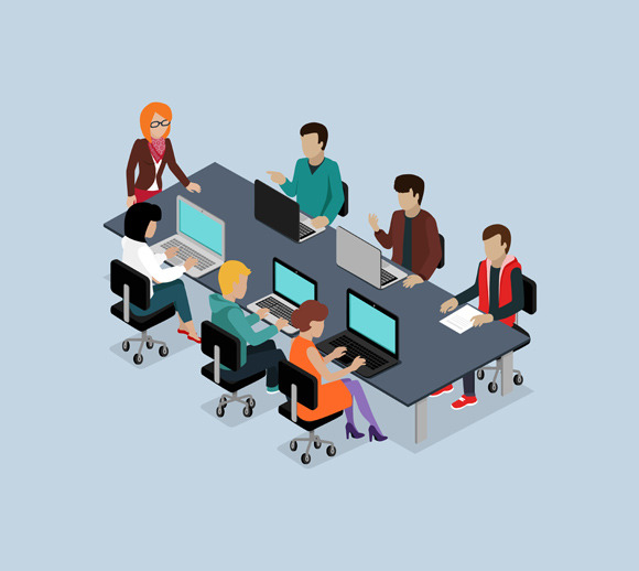 Teamwork 3d Isometric Business Team, a Person Illustration by robuart