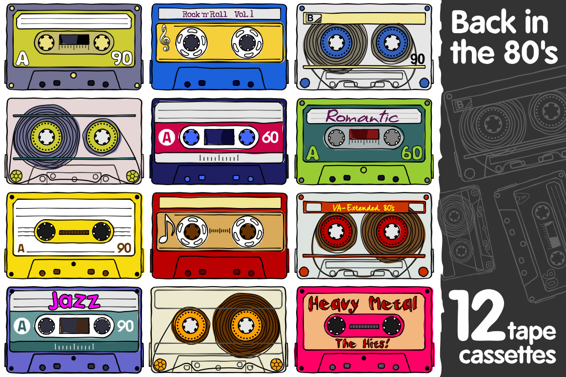 Compact cassettes | Texture Illustrations ~ Creative Market