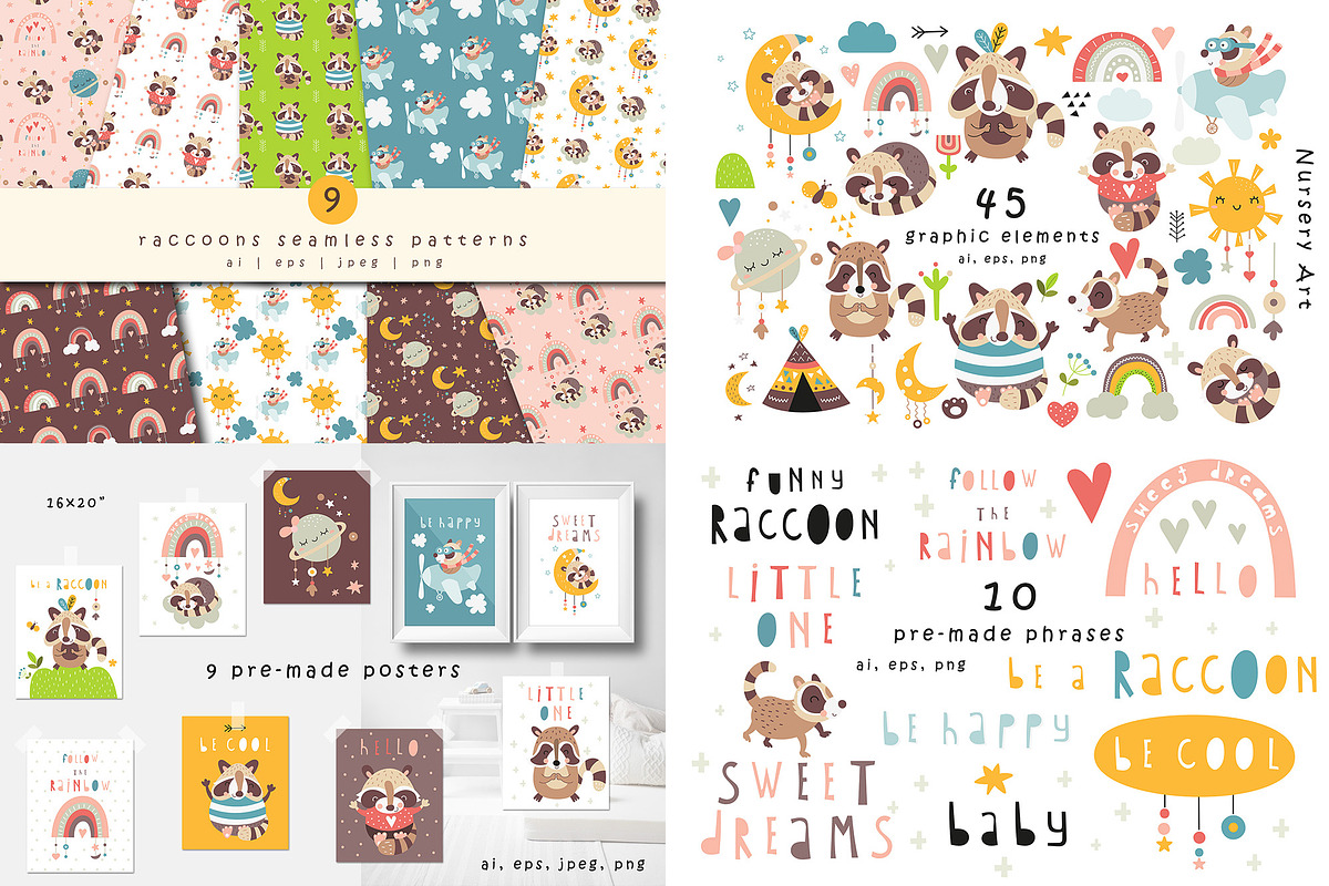 Big Kids Bundle Graphic & Patterns, an Animal Illustration by Nursery ...