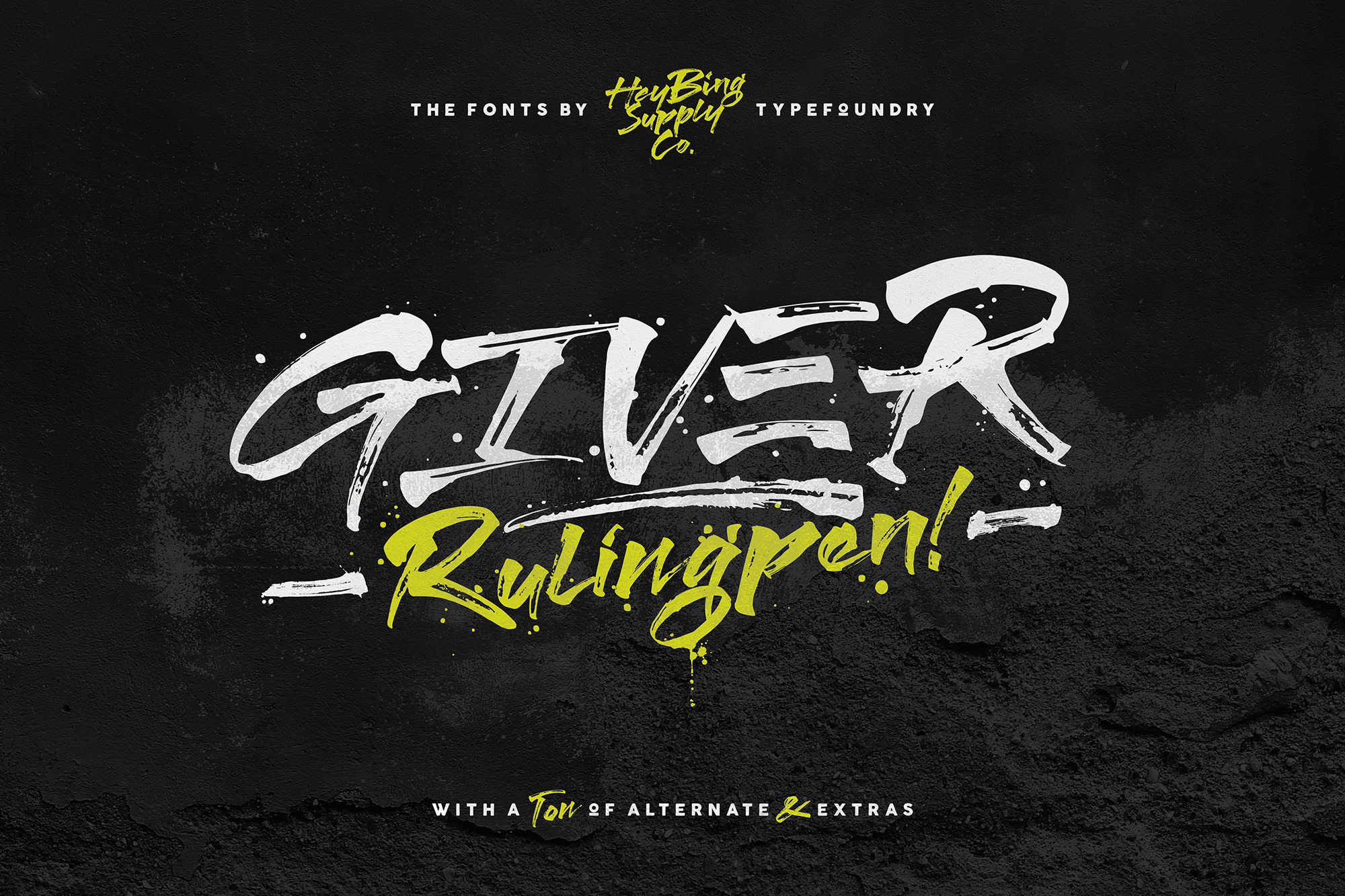 Giver Font + Extras, a Font by Heybing Supply Co.