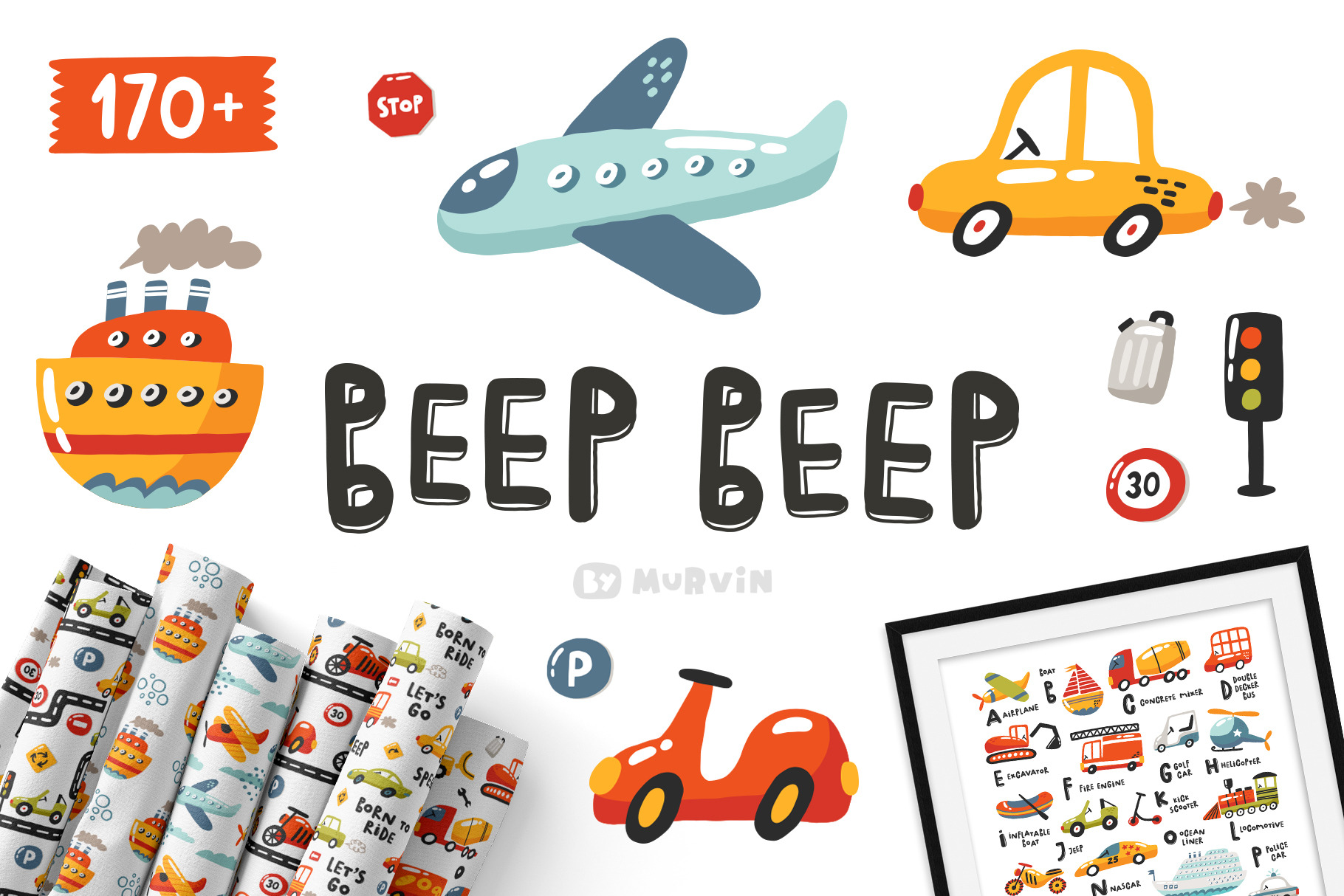 Kids transport collection, a Graphic by Murvin