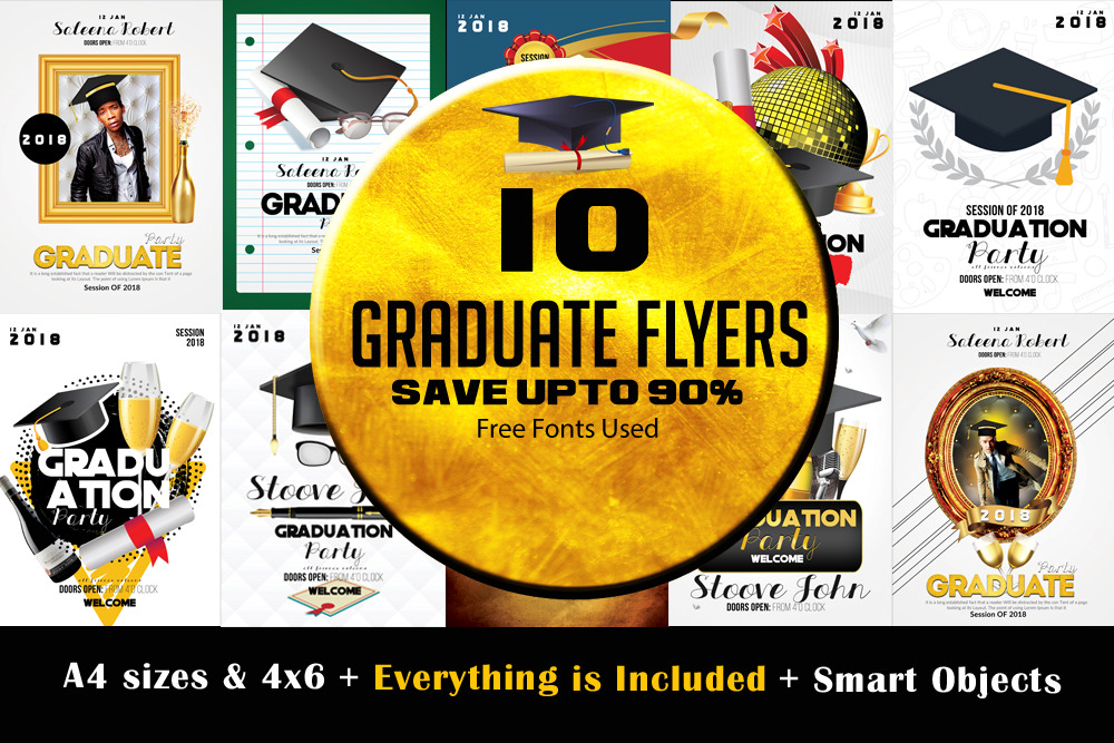 10 Graduate Flyer Bundle Vol.01, a Flyer Template by Design Up
