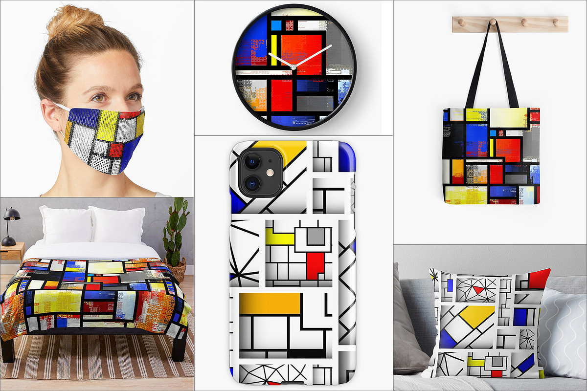 Piet Mondrian style patterns