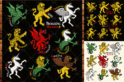 Heraldic Beasts, an Animal Illustration by Moloko88