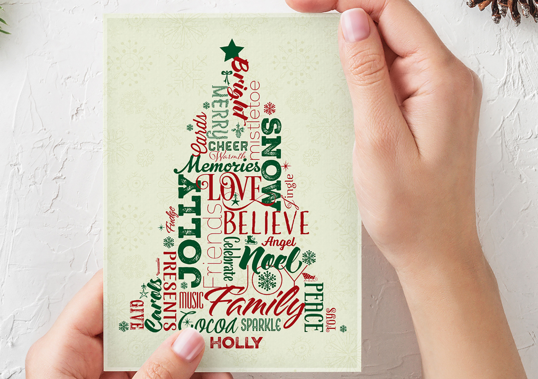 Typographic Christmas Tree, an Illustration by Moose Mountain Designs