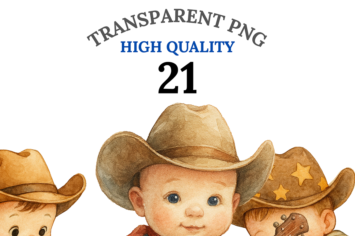 21 Cowboy Baby Clipart