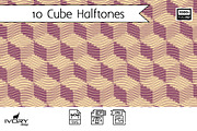 Cube Halftones Seamless Patterns, a Pattern Graphic by rogeriomarcos