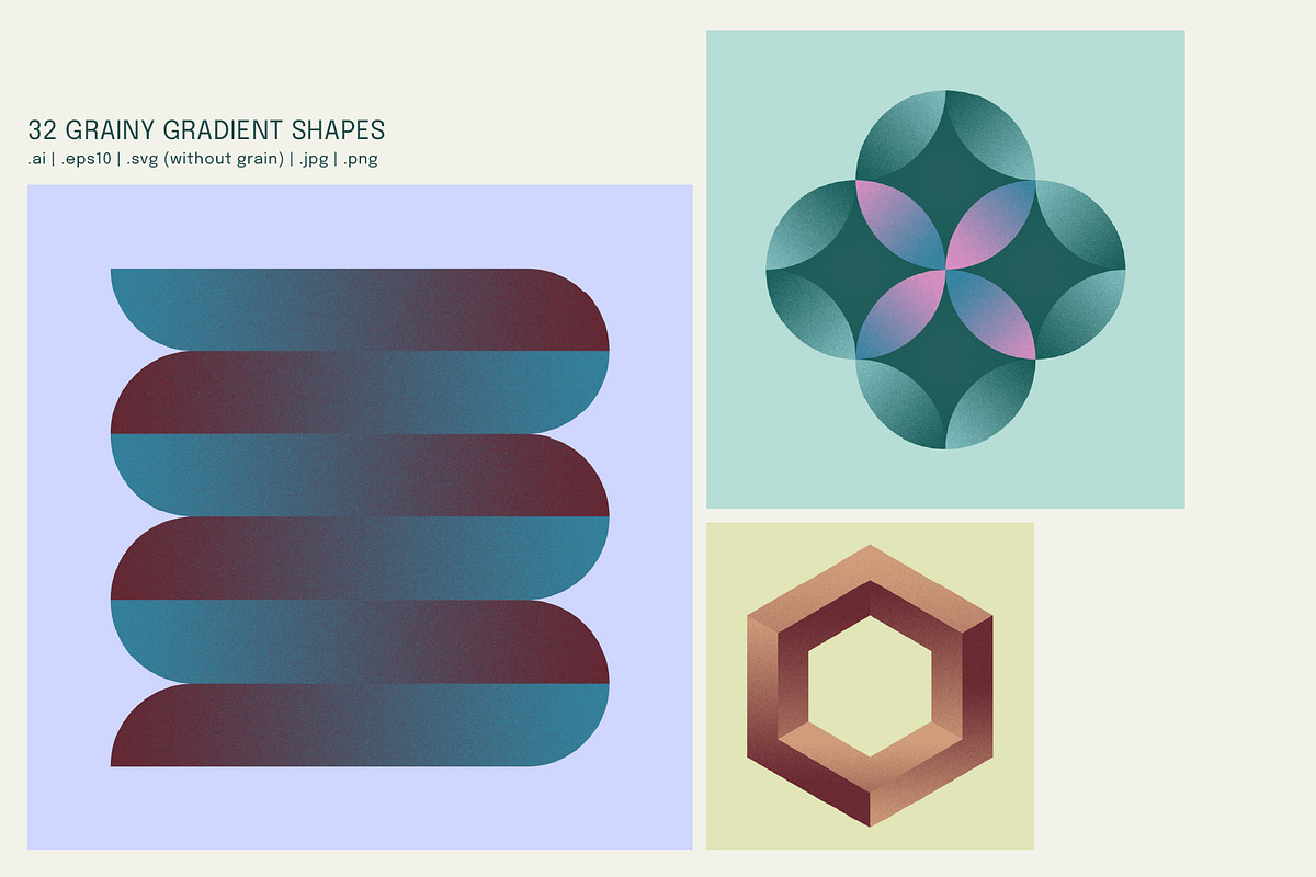 Grainy Gradient Shapes