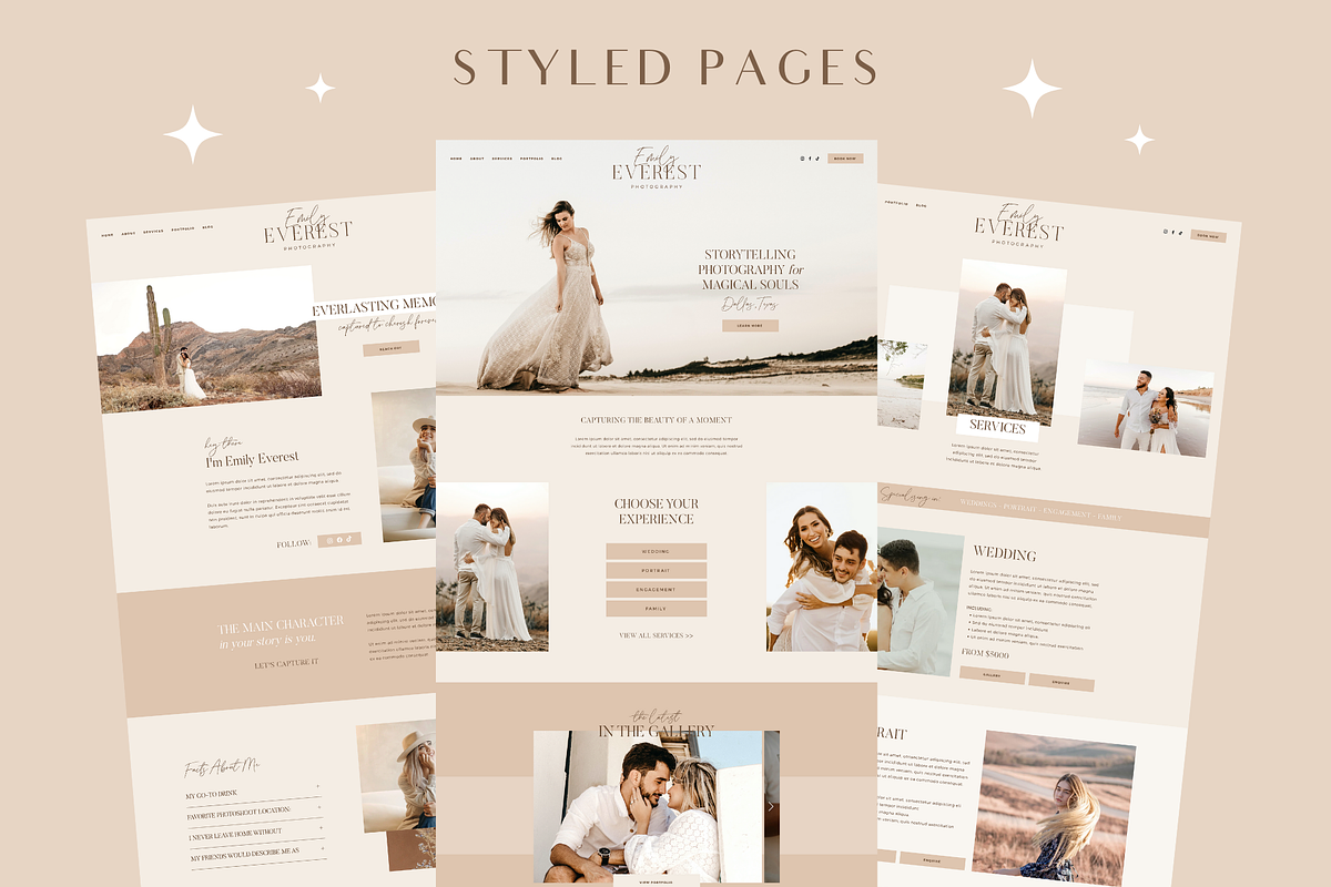 Wix Template Photographer Portfolio | Creative Market