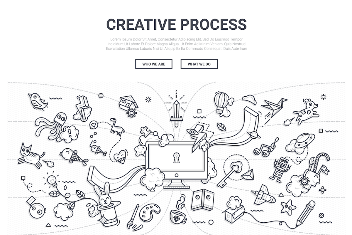 Creative Process Background Template, an Illustration by Flat Icons