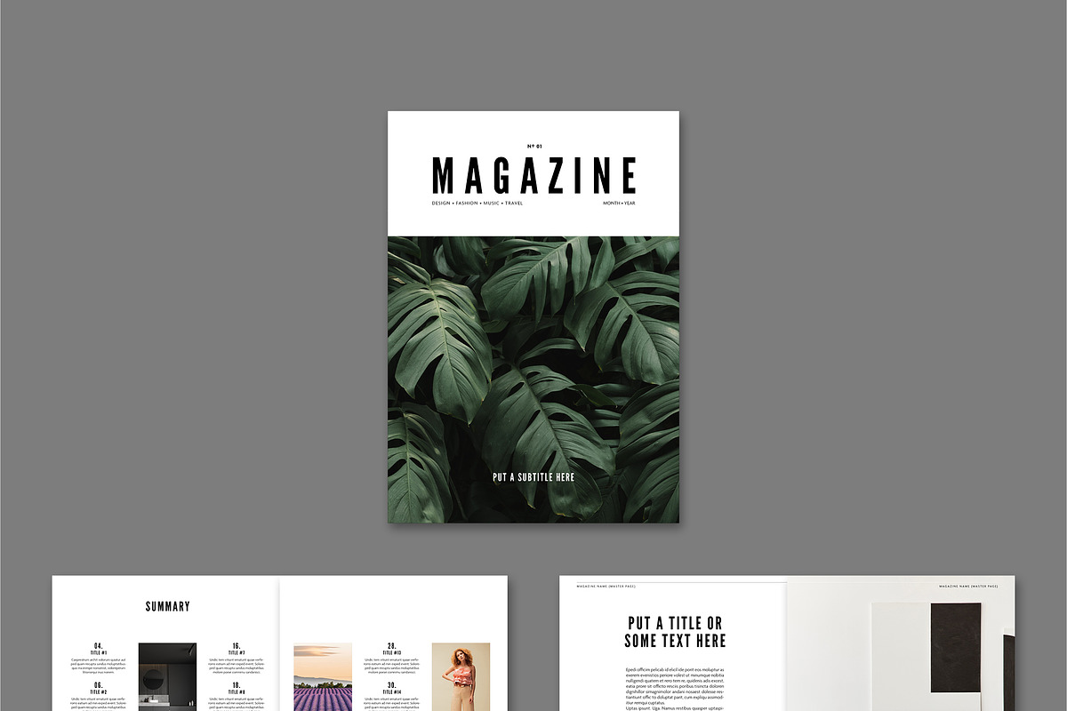 Minimalist Magazine Layout (A4+US), a Magazine Template by ...