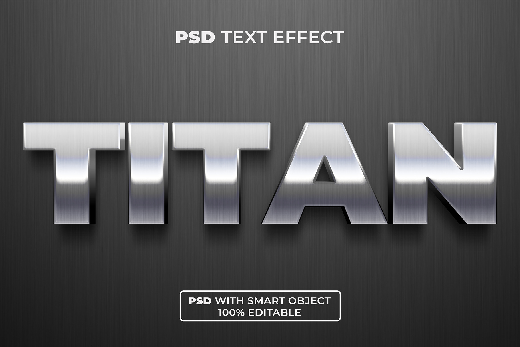 Silver Titanium Text Effect Style, a Layer Style Add-On by Mockmenot