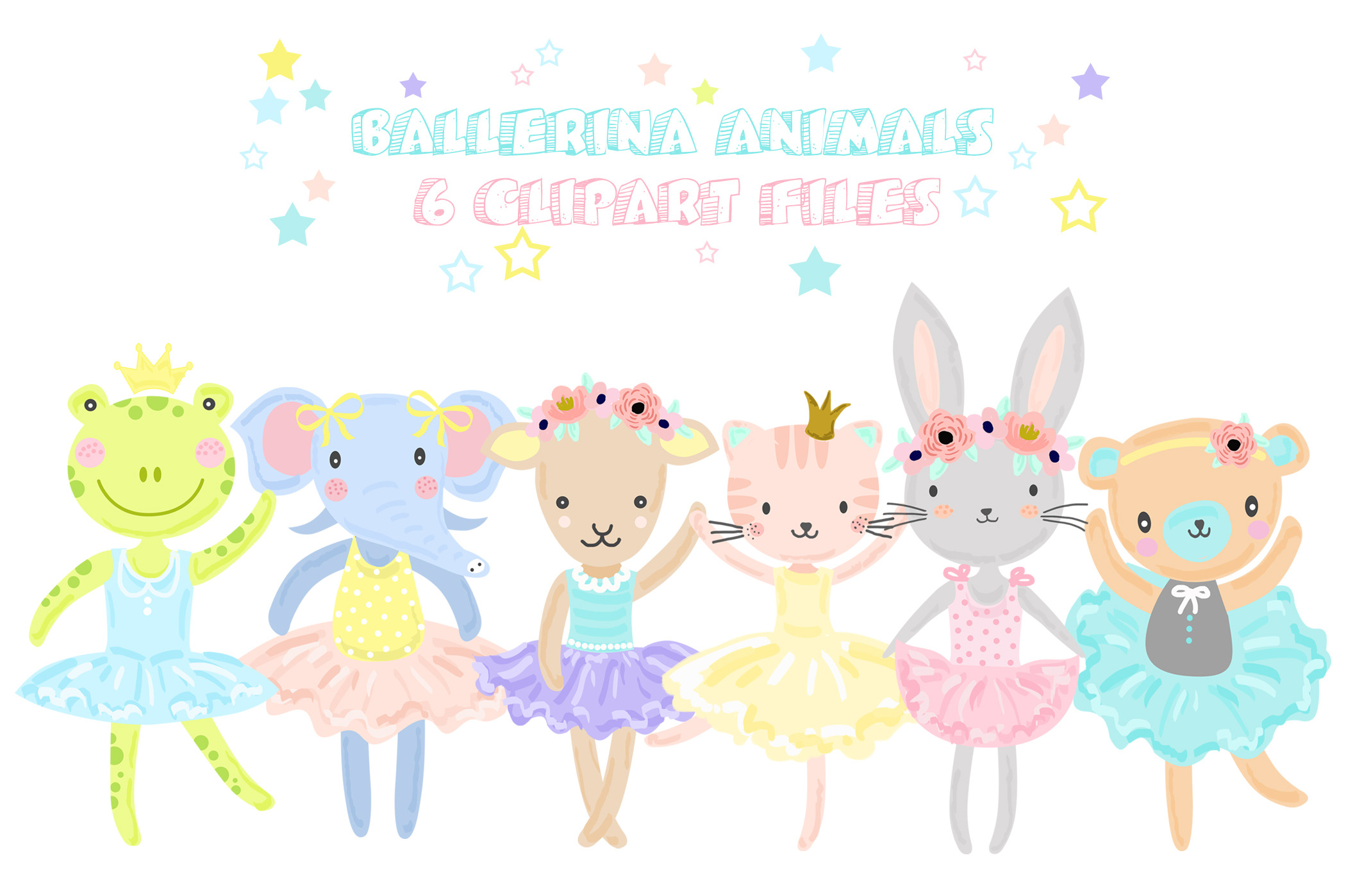 Cute Ballerina Animals Clipart, an Animal Illustration by Magic Story ...