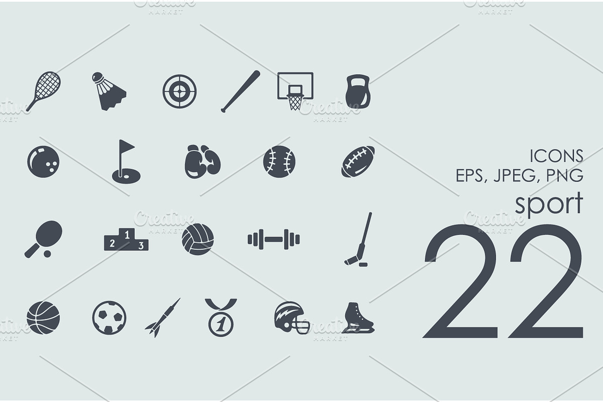 22 sport icons, an Icon by Palau