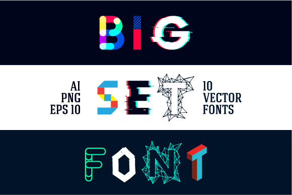 10 vector fonts, a Decorative Illustration by MaximGertsen