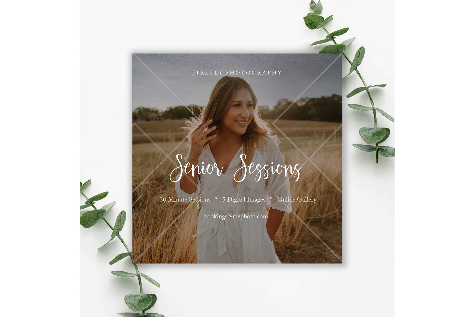 Senior Photography Sessions, a Flyer Template by Wild Honey Design Co ...