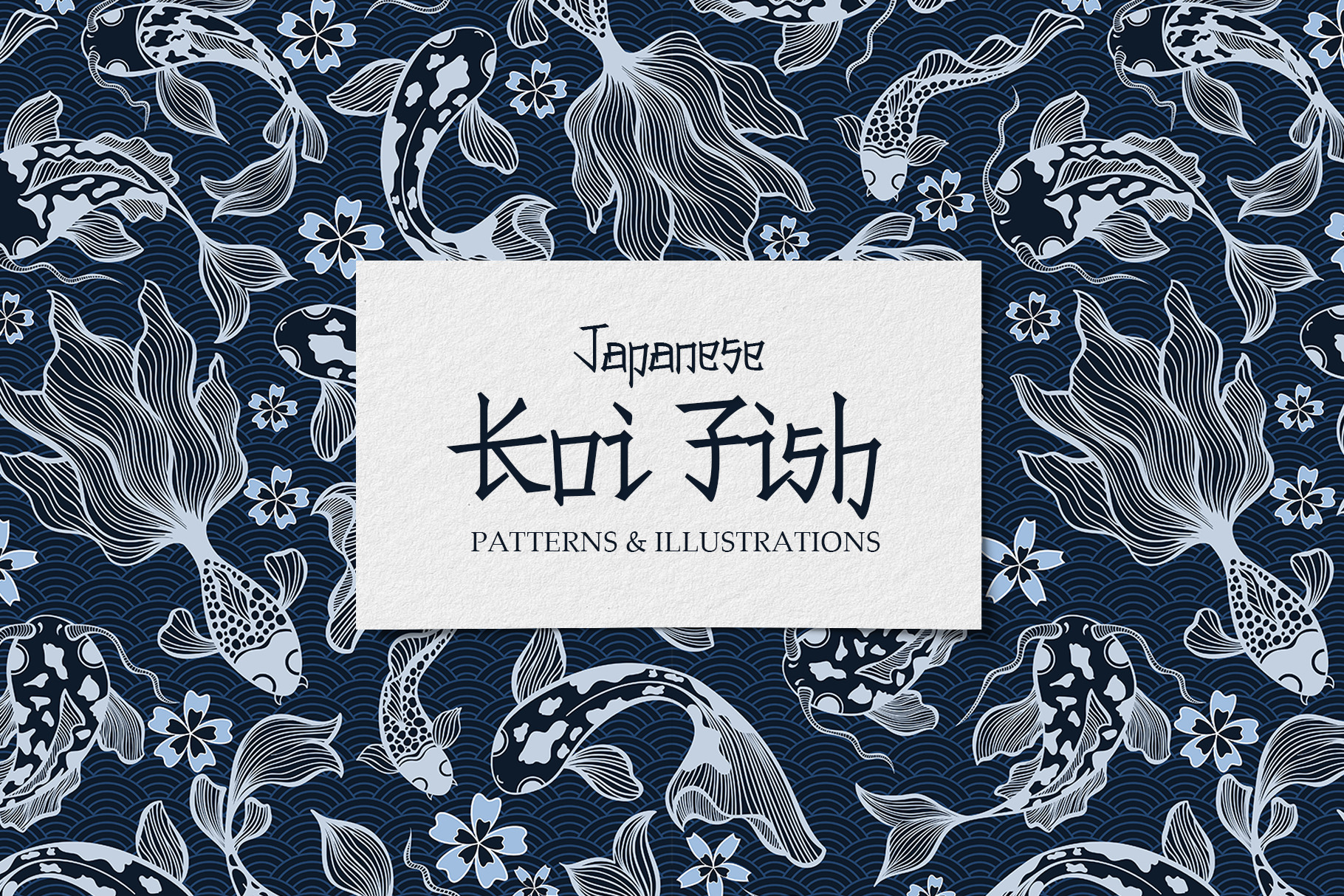 Japanese Koi Fish Vector Patterns, a Pattern Graphic by ilonitta