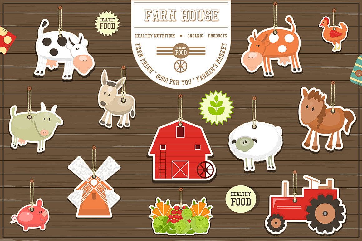 Farm Stickers Collection | Animal Illustrations ~ Creative Market