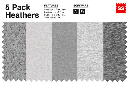 3 Pack Heather Texture Patterns, a Pattern Graphic by Swatch Supply