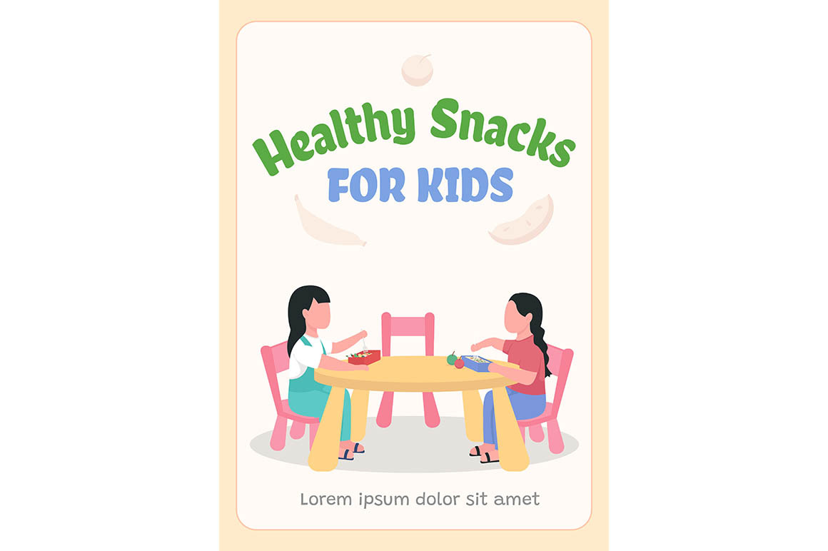 Healthy snacks for kids poster, a Flyer Template by The img