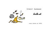 Street Garbage Doodle Set, an Illustration by WINS Doodle shop