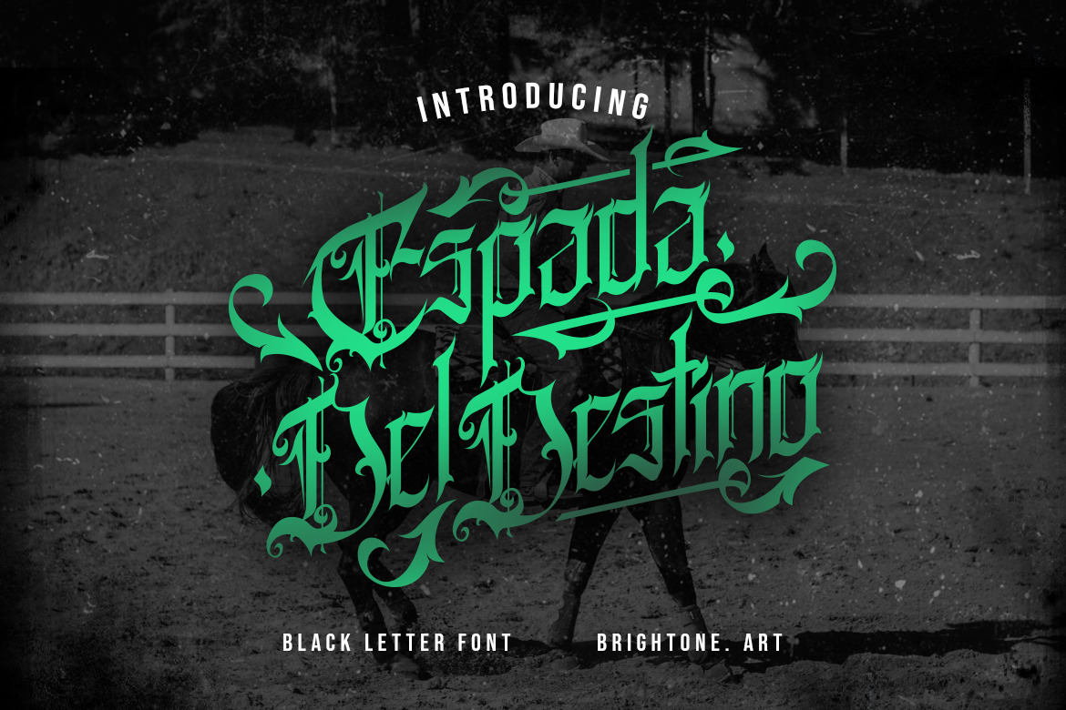 Espada Del Destino - Gothic Type Fon, a Blackletter Font by Brightone