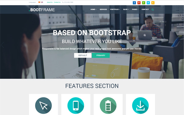 BootFrame - Responsive Template, a Websites & App Template by rocksite.pro