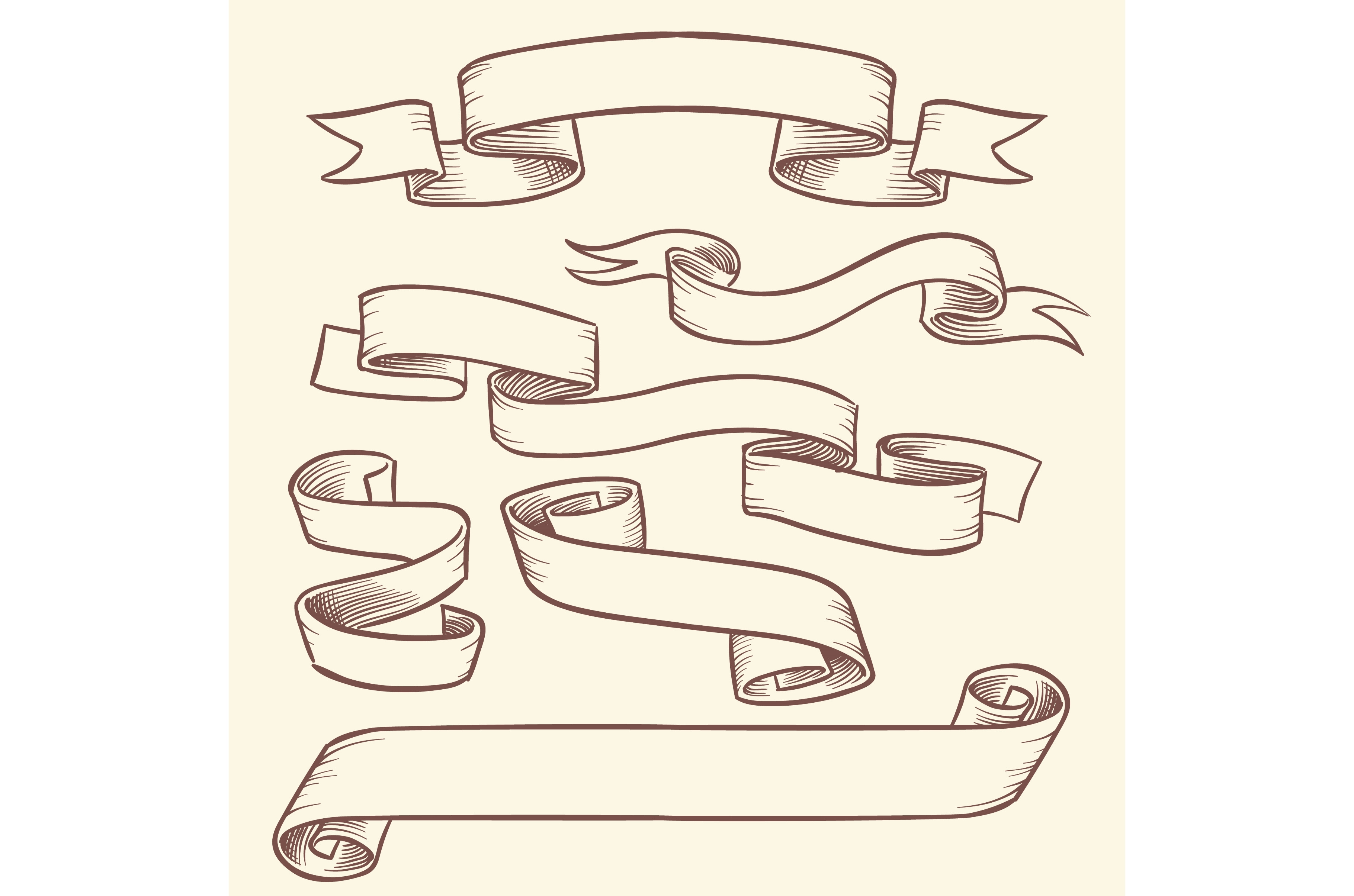 Vintage victorian scroll ribbon, a Background Graphic by Valerie Bodnar