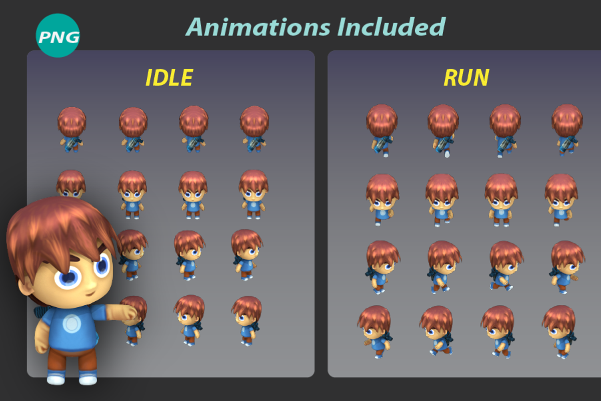 4- Directional Game Character Sprite, an Animal Illustration by ...