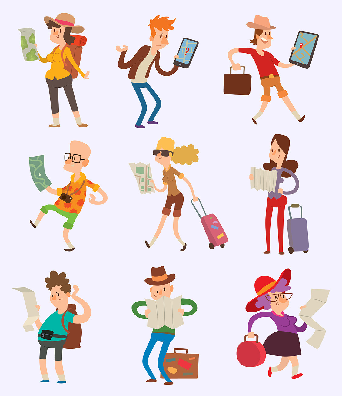 Vector people tourist map travel, a Person Illustration by ...