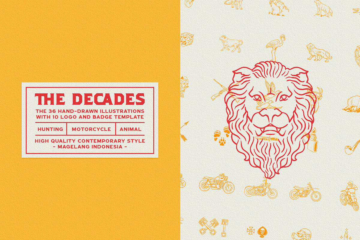 Decades - Illustration Logo & Badge, an Animal Illustration by Edignwn Type