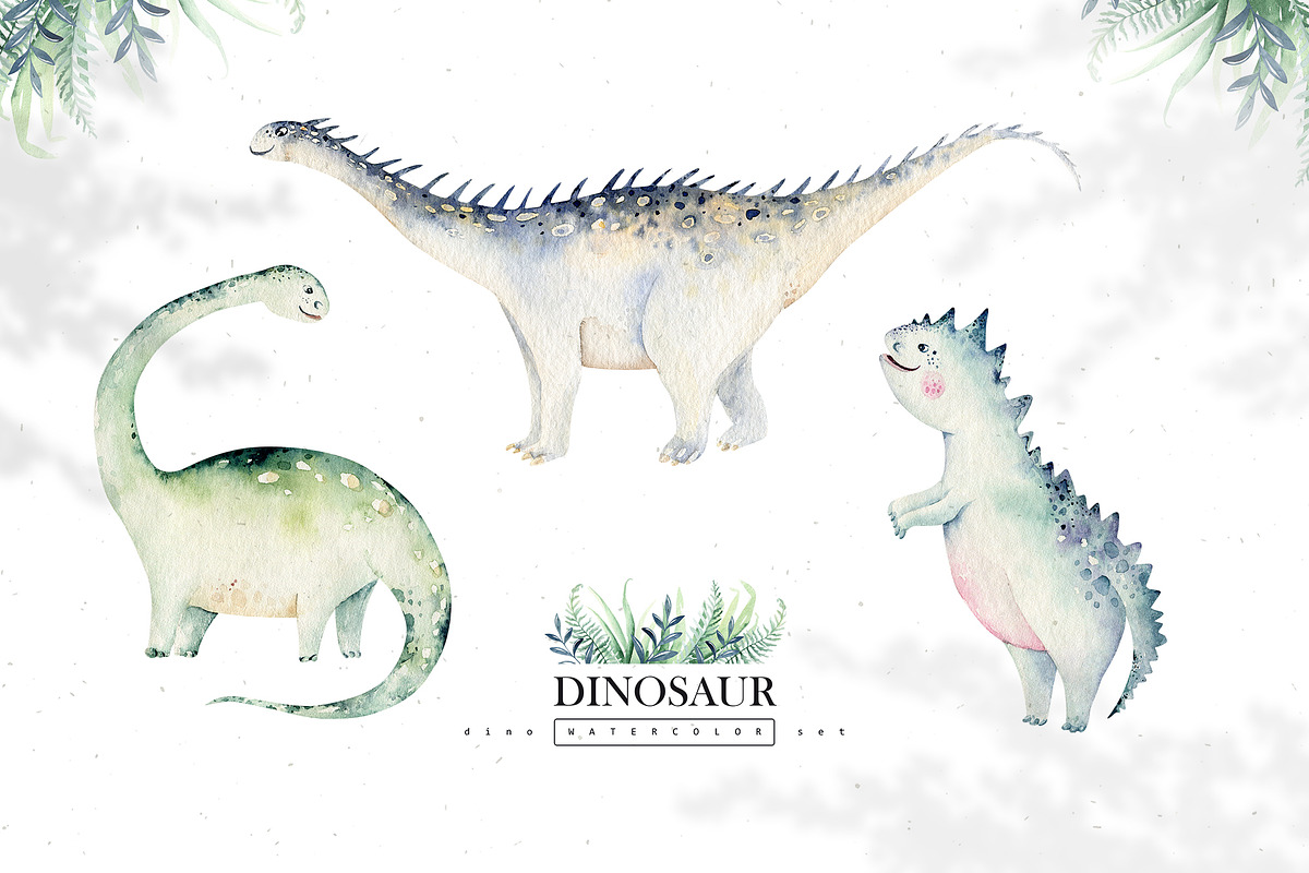 Dino. Watercolor collection. Part II, an Animal Illustration by Peace ART