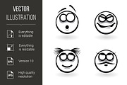 Four cartoon of abstract emotions., a Background Graphic by DvargShop