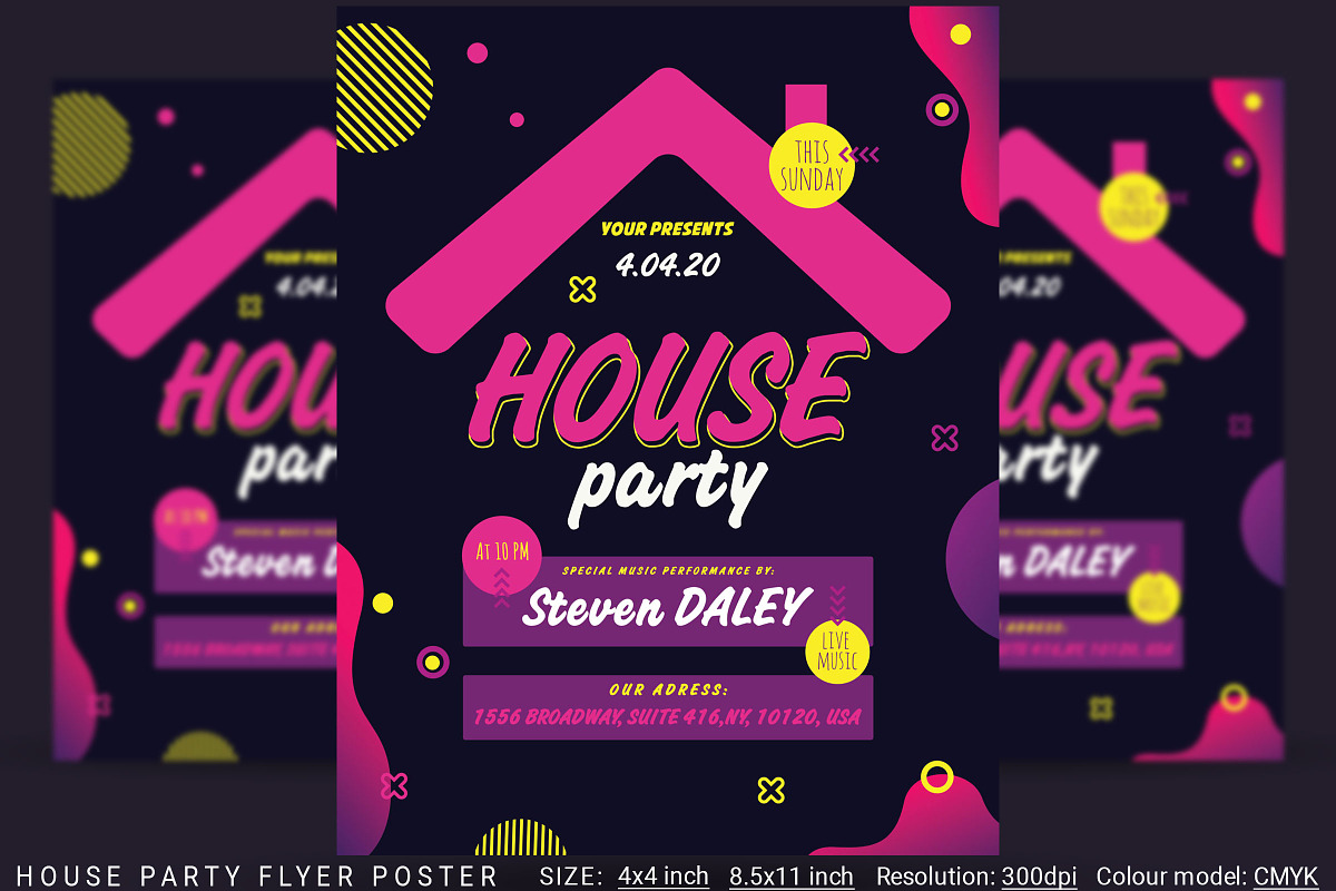 House Party Flyer Poster, a Flyer Template by Artolus