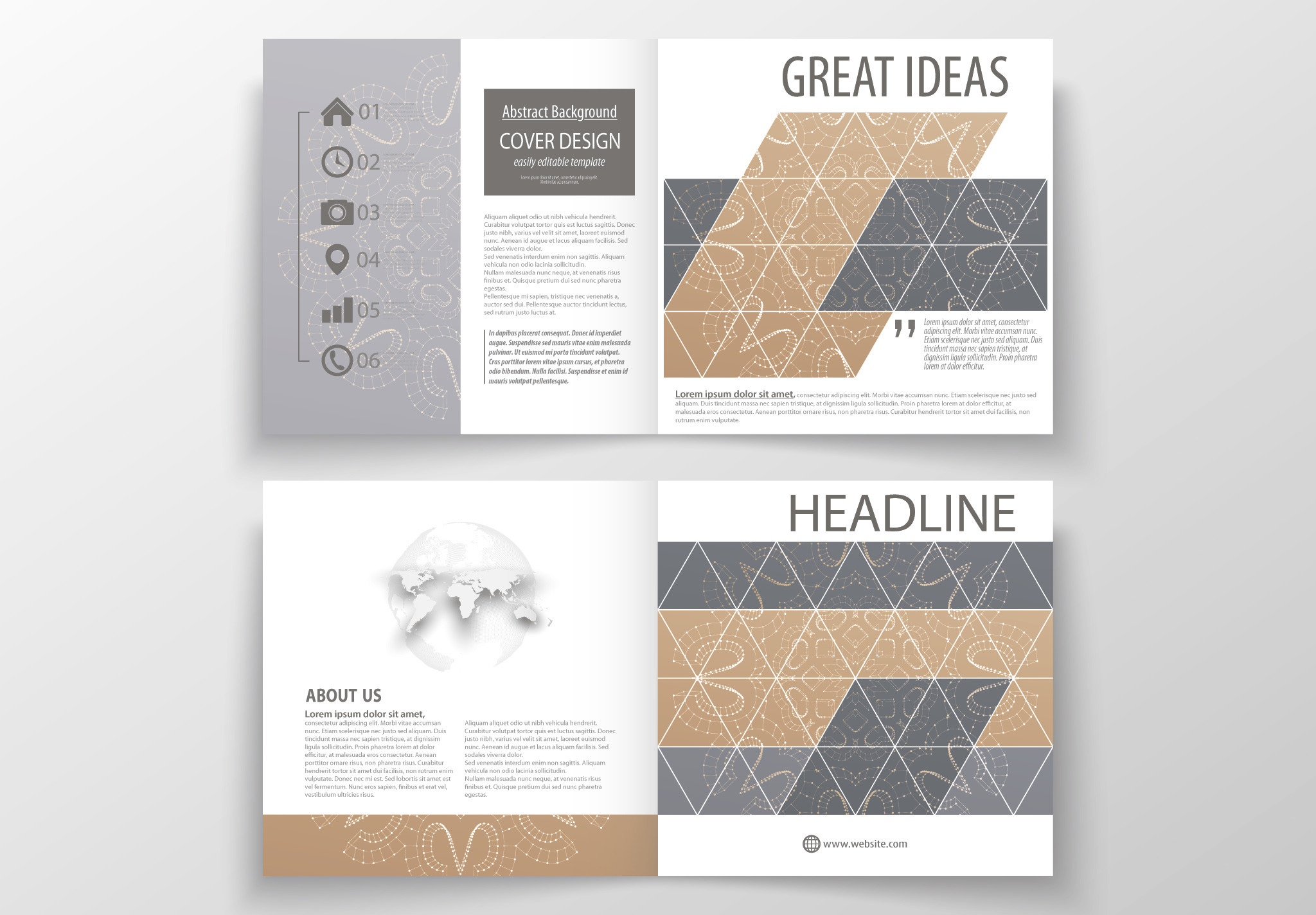 Square brochures v.18 | Brochure Templates ~ Creative Market