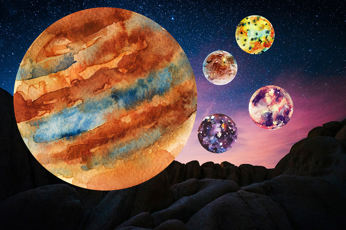 Watercolor Solar System, an Illustration by Watercolor&Illustration