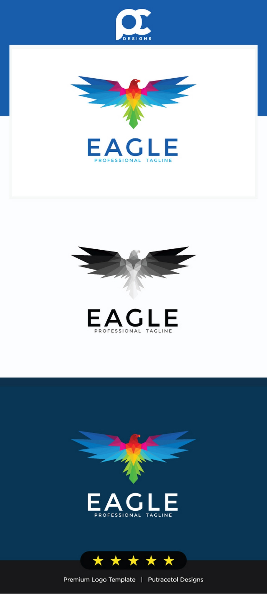 Low Poly Eagle Logo Template, a Branding & Logo Template by PutraCetol ...