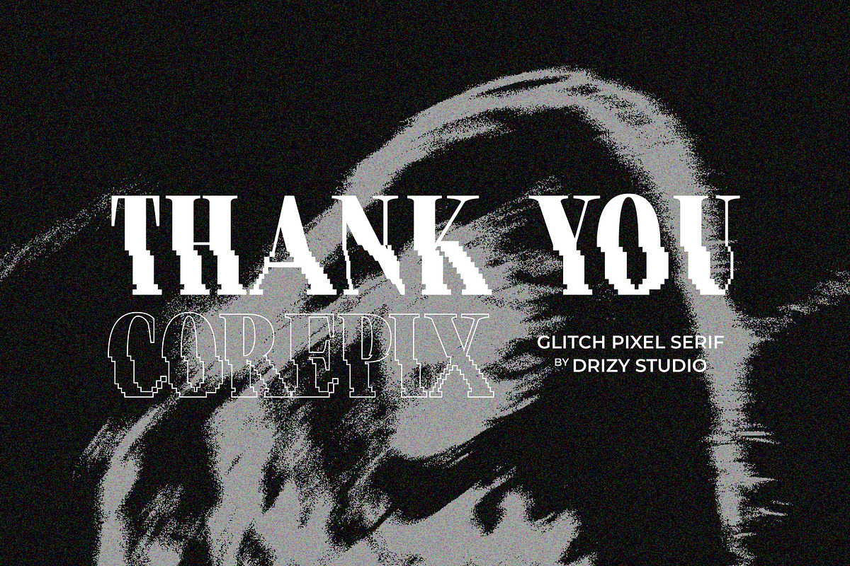 Corepix - Glitch Pixel Serif Font, a Serif Font by Drizy