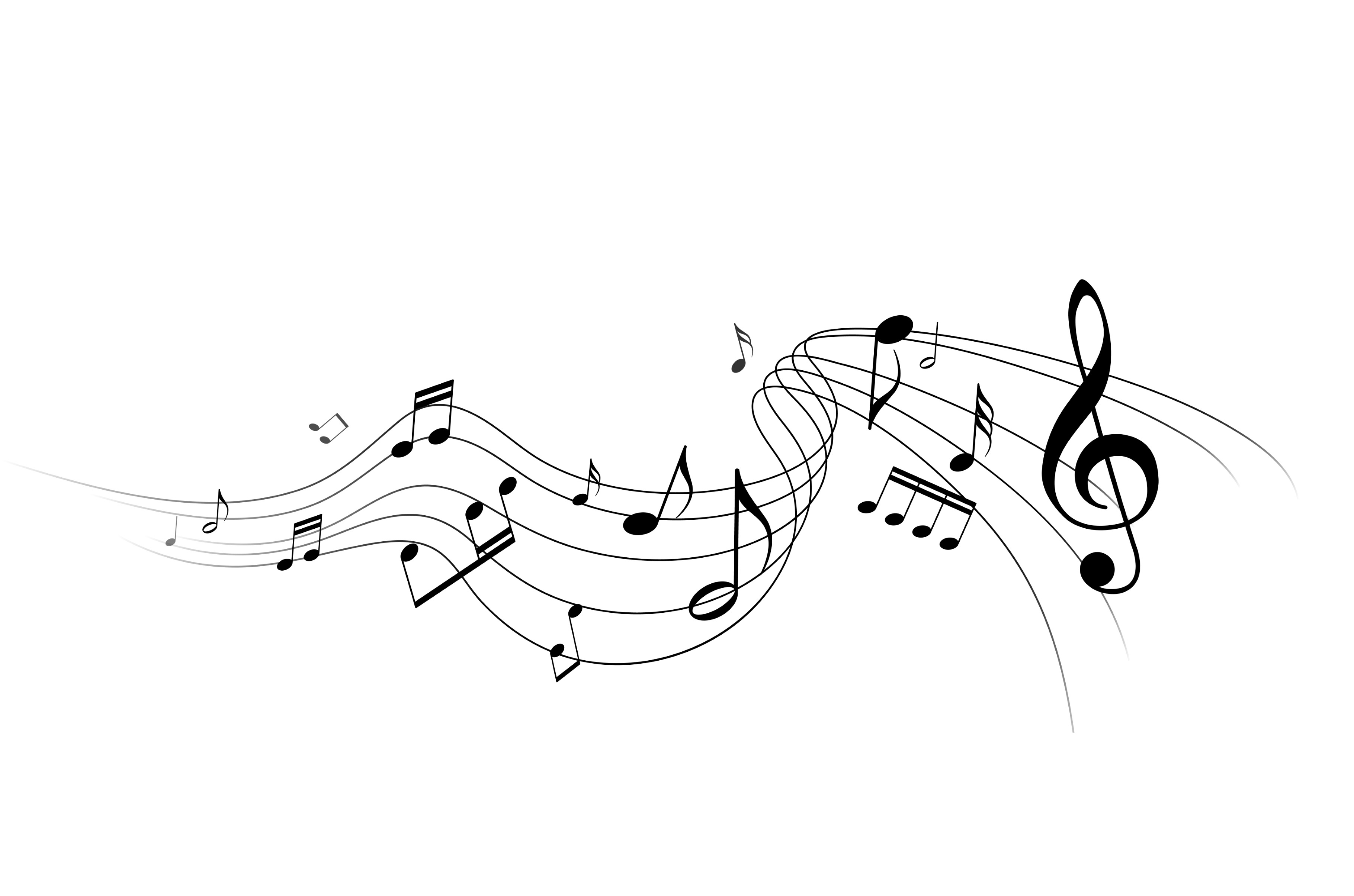 Music notes with curves, swirls, a Texture Graphic by Zaie