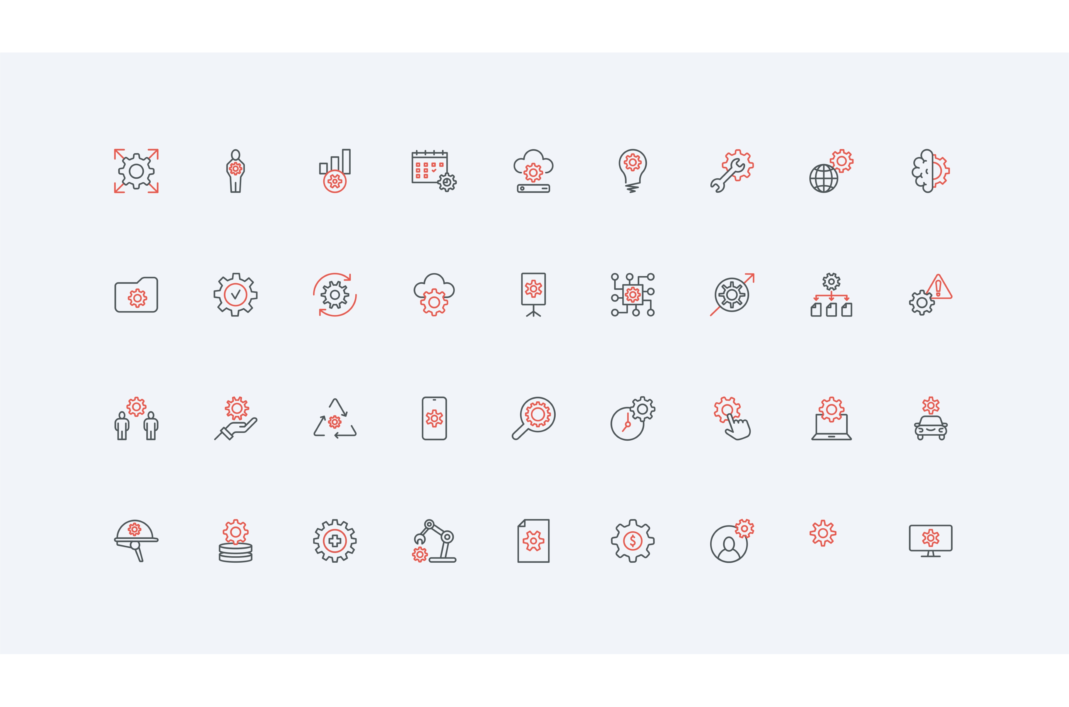 Gear system control icons, a Technology Illustration by Lemberg Vector