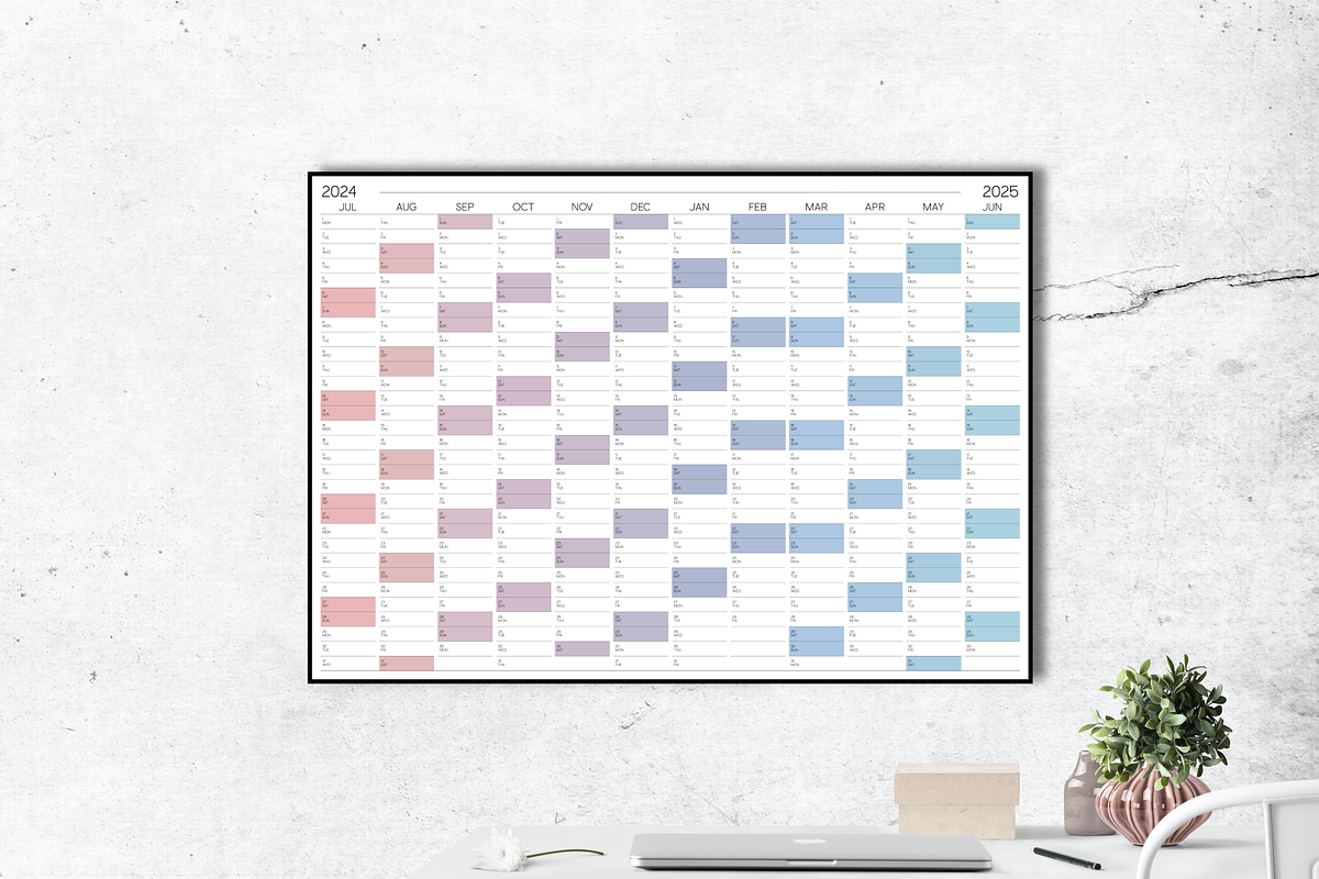 Printable Wall Planner for 2024-2025
