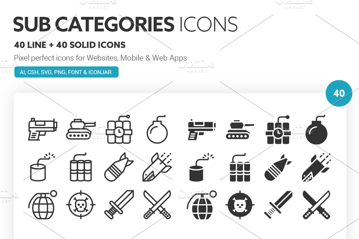 Sub Categories Icons, a Solid Icon by Vectopus.com
