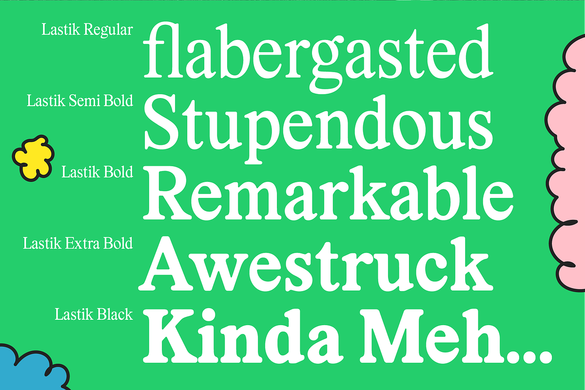 Lastik Font Family 5 Styles, a Font by That That Creative