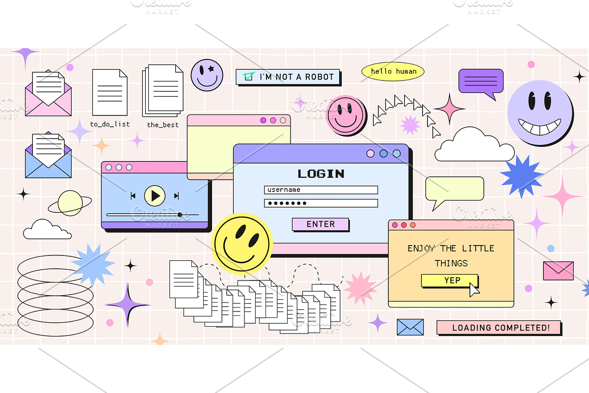 Retro browser computer window in 90s, a Texture Graphic by Simple Patterns