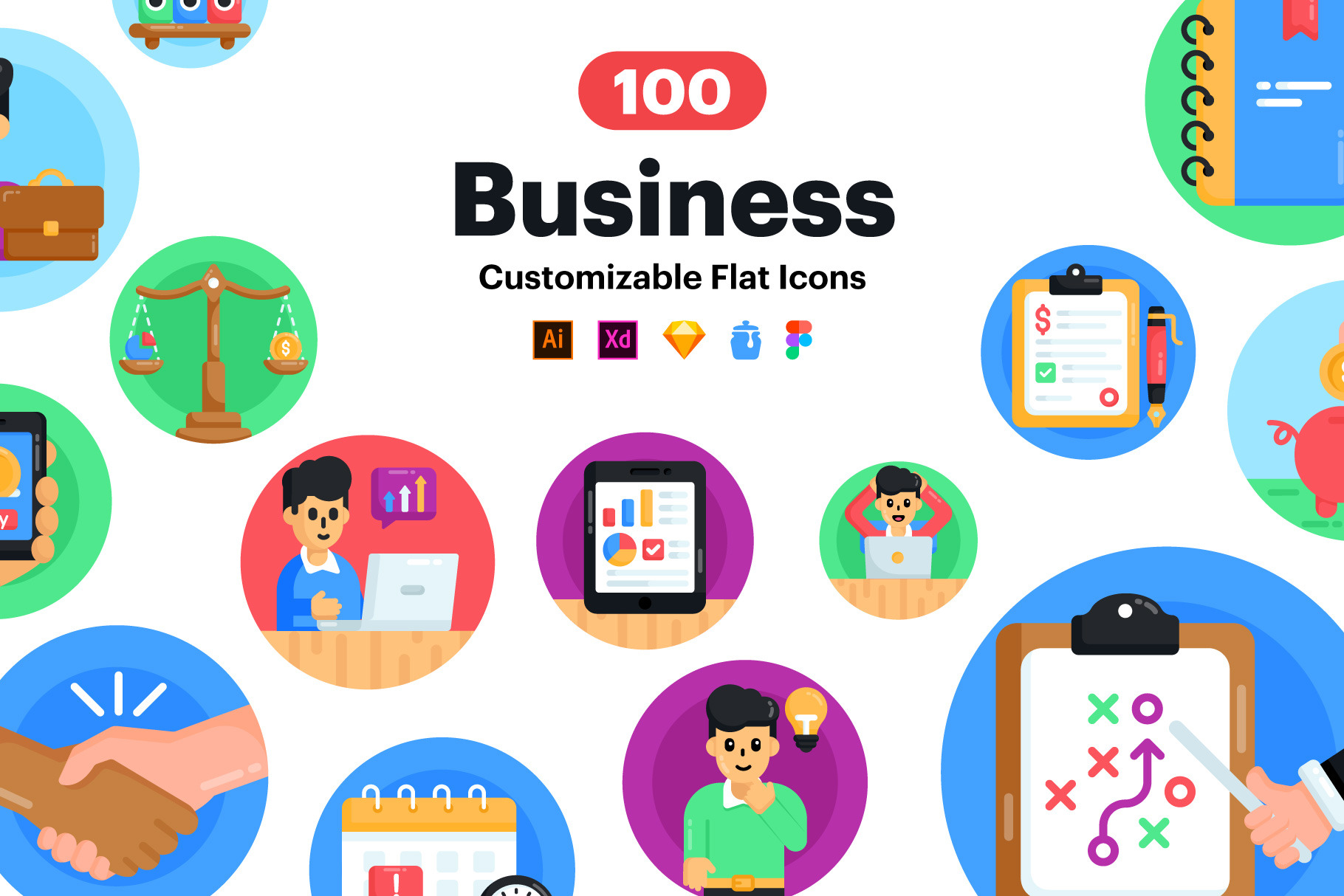 100 Business Vectors Icons | Creative Market