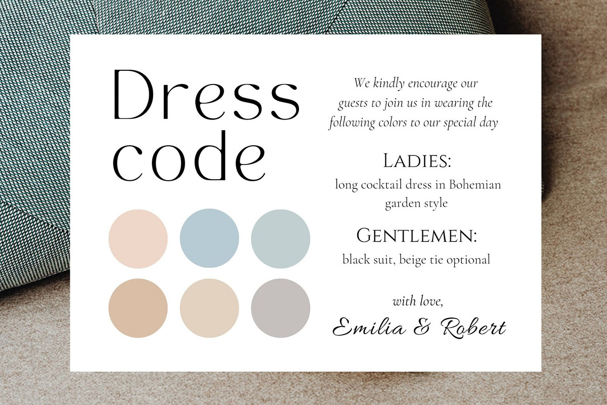 Party Dress code details info card, a Card Template by EvaTemplates