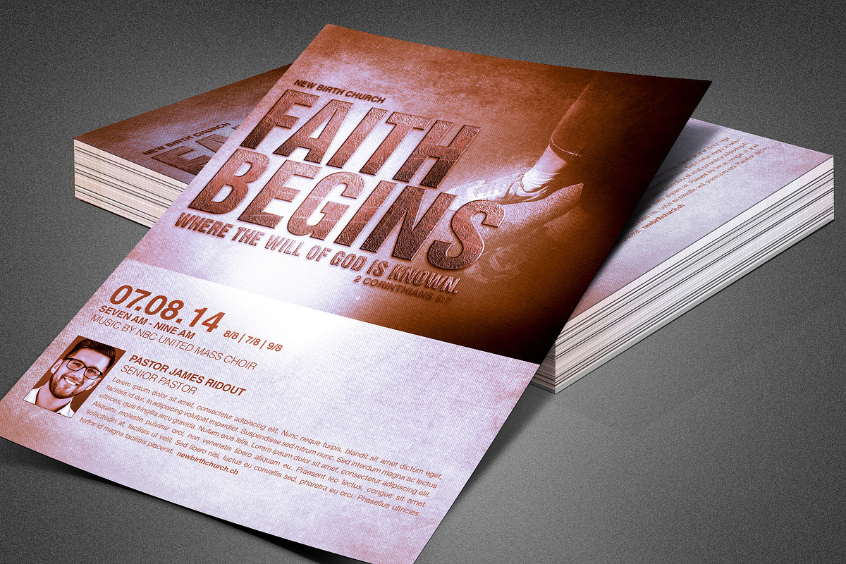 Faith Begins Church Flyer Template, a Flyer Template by loswl