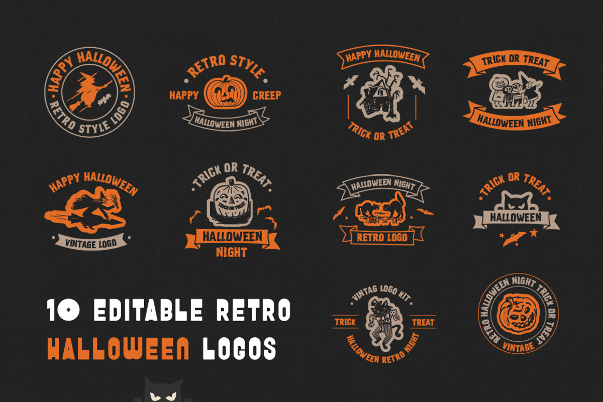 Retro Halloween Design Kit, a Seasonal Illustration by Retro Machine