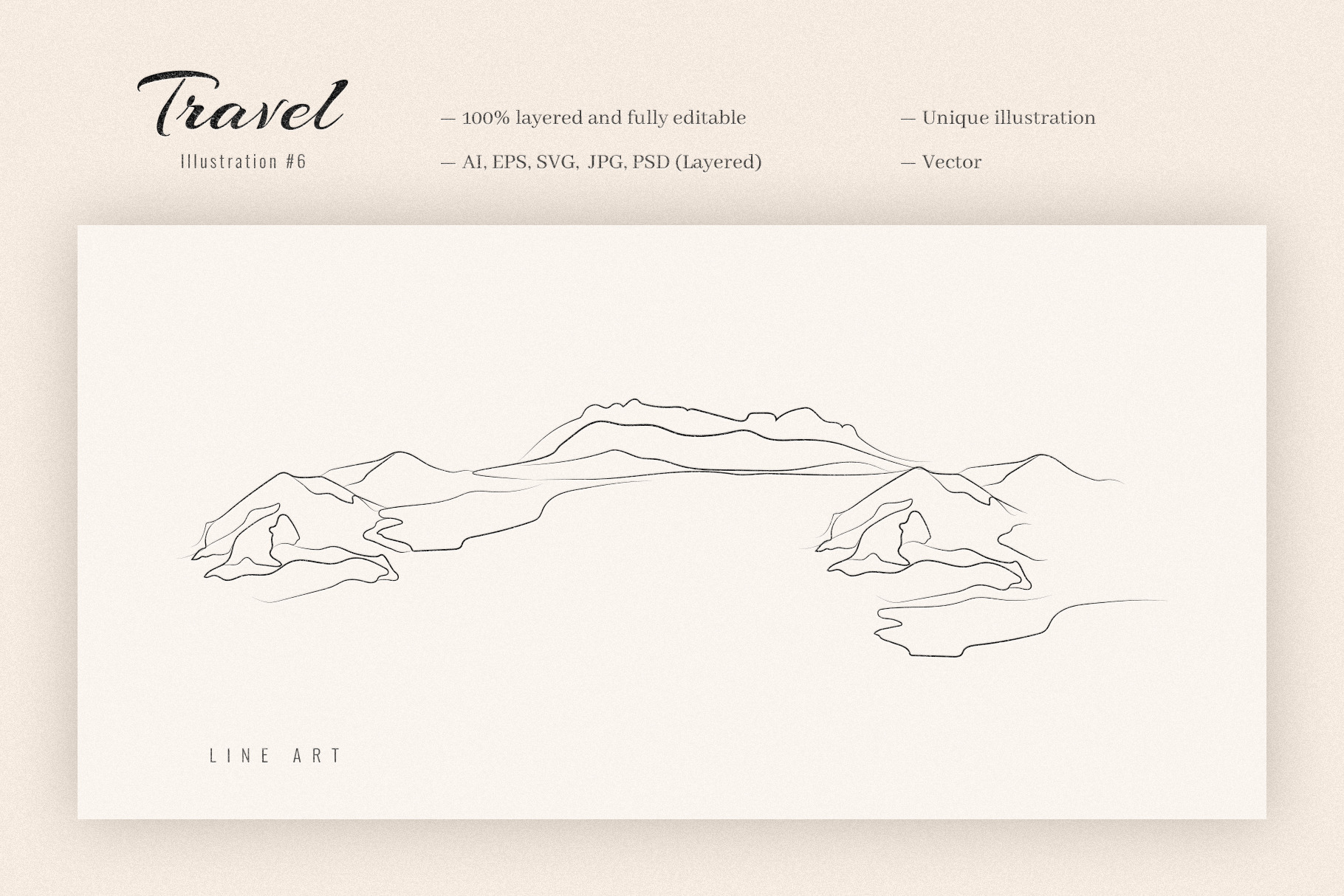 Travel #6. Line Art Illustration, an Illustration by le-genda