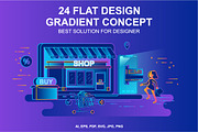Gradient Flat Design Concepts, an Education Illustration by alexdndz